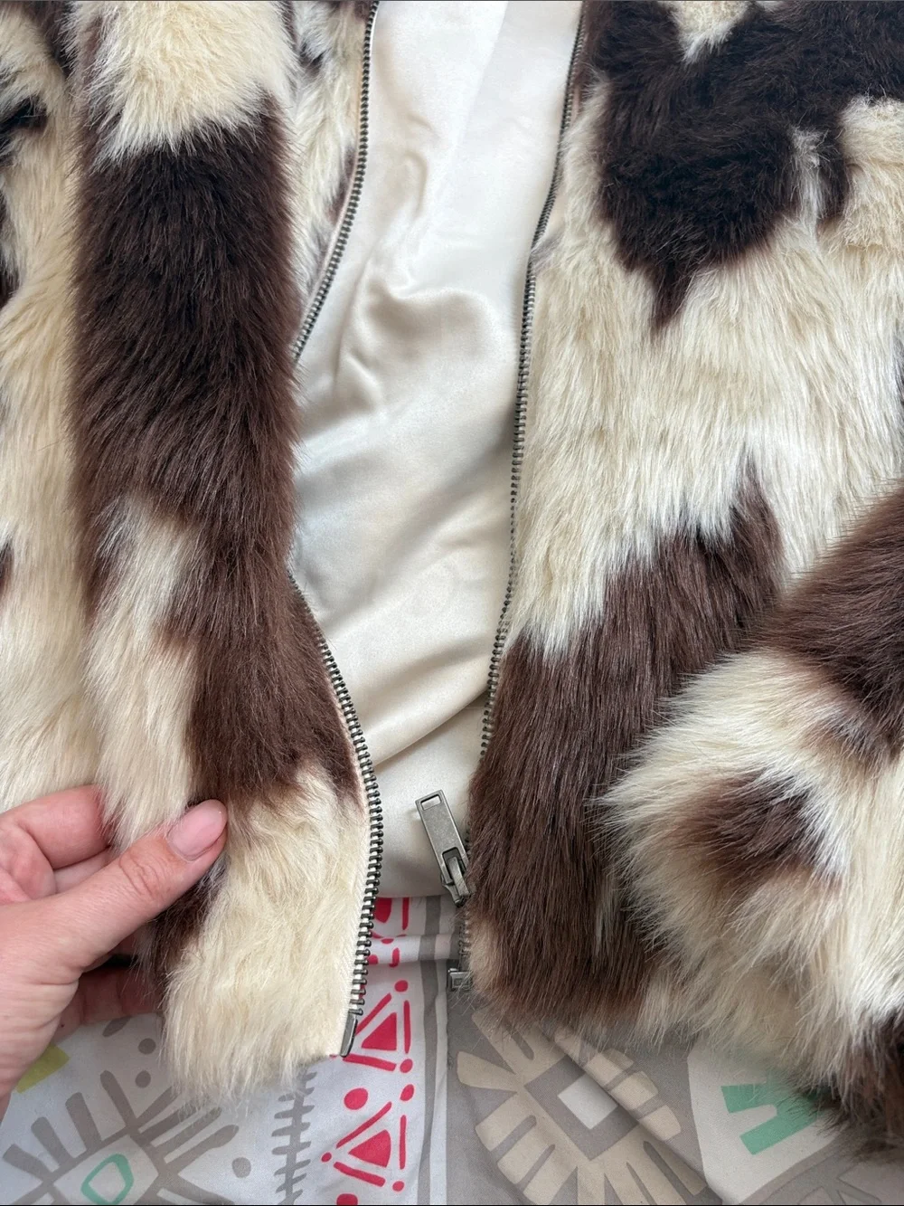 wild fable | Jackets & Coats | Wild Fable Faux Fur Cow Print Jacket In ...